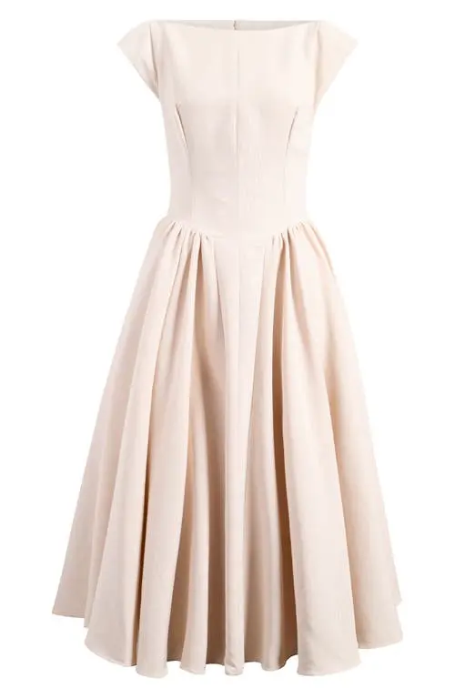 House Of Cb Debutante Open Back Satin Midi Dress - Wind Chime